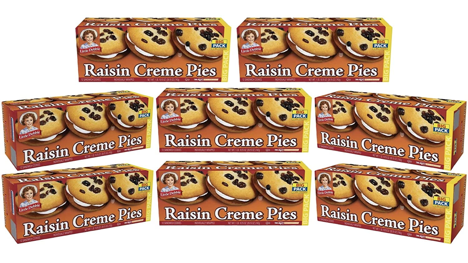Little Debbie Raisin Creme Pies, 8 Big Pack Boxes - Walmart.com