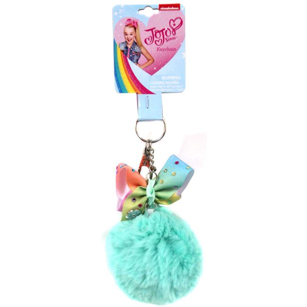 Nickelodeon JoJo Siwa Mint Pom Pom with Pastel Bow Keychain - Walmart.com