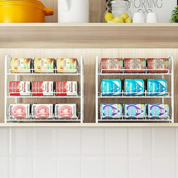 2 Pack Stackable Can Rack Organizer Storage 72 Cans Kitchen Cabinet ...