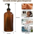, 16 OZ Thick Amber Glass Soap Dispenser with Pump 2 Pack, Hand and ...