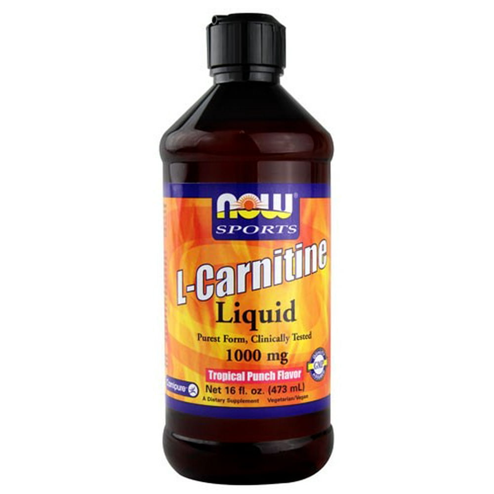NOW Liquid L-Carnitine 1000mg, Tropical Punch, 16 Fl Oz - Walmart.com ...