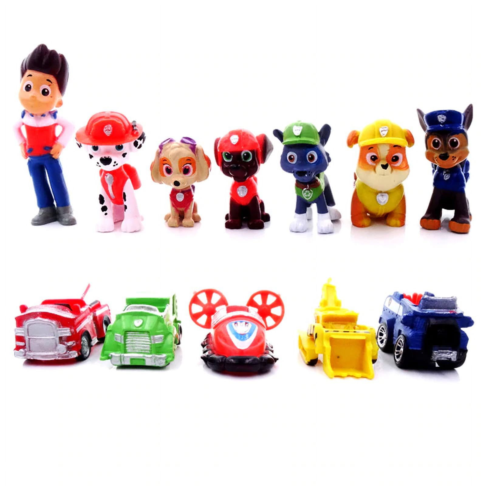 12 Piece Paw Dog Figure Set with Ryder, Marshall, Chase, Skye, and 5 ...