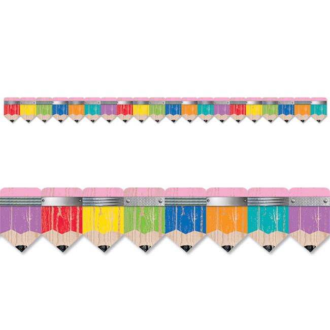 Creative Teaching Press Upcycle Style Rustic Pencils EZ Border, 48 Feet ...