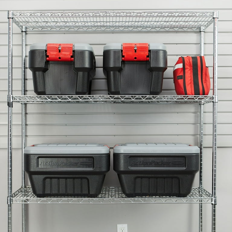 8 Gallon Lockable Latch Plastic Storage Container Box (4 Pack) ijeedu.com