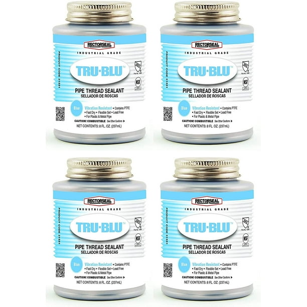 Rectorseal 31551 1/2 Pint Brush Top Tru-Blu Pipe Thread Sealant Four ...