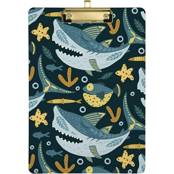 XDDJA Funny Shark Fish Clipboard Hardboard Wood Nursing Clip Board and ...