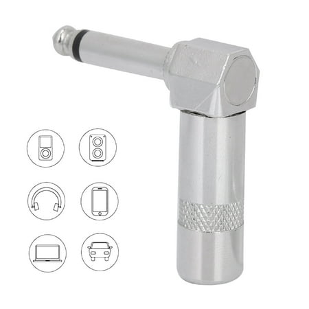Right Angle Audio Jack Connector, Mono Phone Plug, 1/4 Inch L-shape For ...