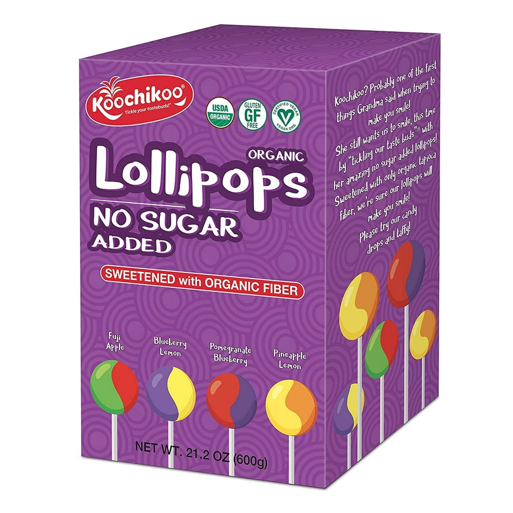 Koochikoo Sugar Free Organic Lollipop Display Box, 100 CT (Pack - 1 ...
