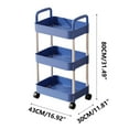 Honeeladyy 3-Tier Plastic Rolling Utility Cart with Handle,Movable ...