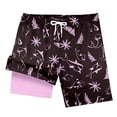 CAIVO Boys Double Layer Swim Trunks With Cartoon Prints Swimwear For ...