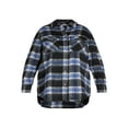 Terra & Sky Women's Plus Size Brushed Plaid Button Down Shacket, 0X-5X ...