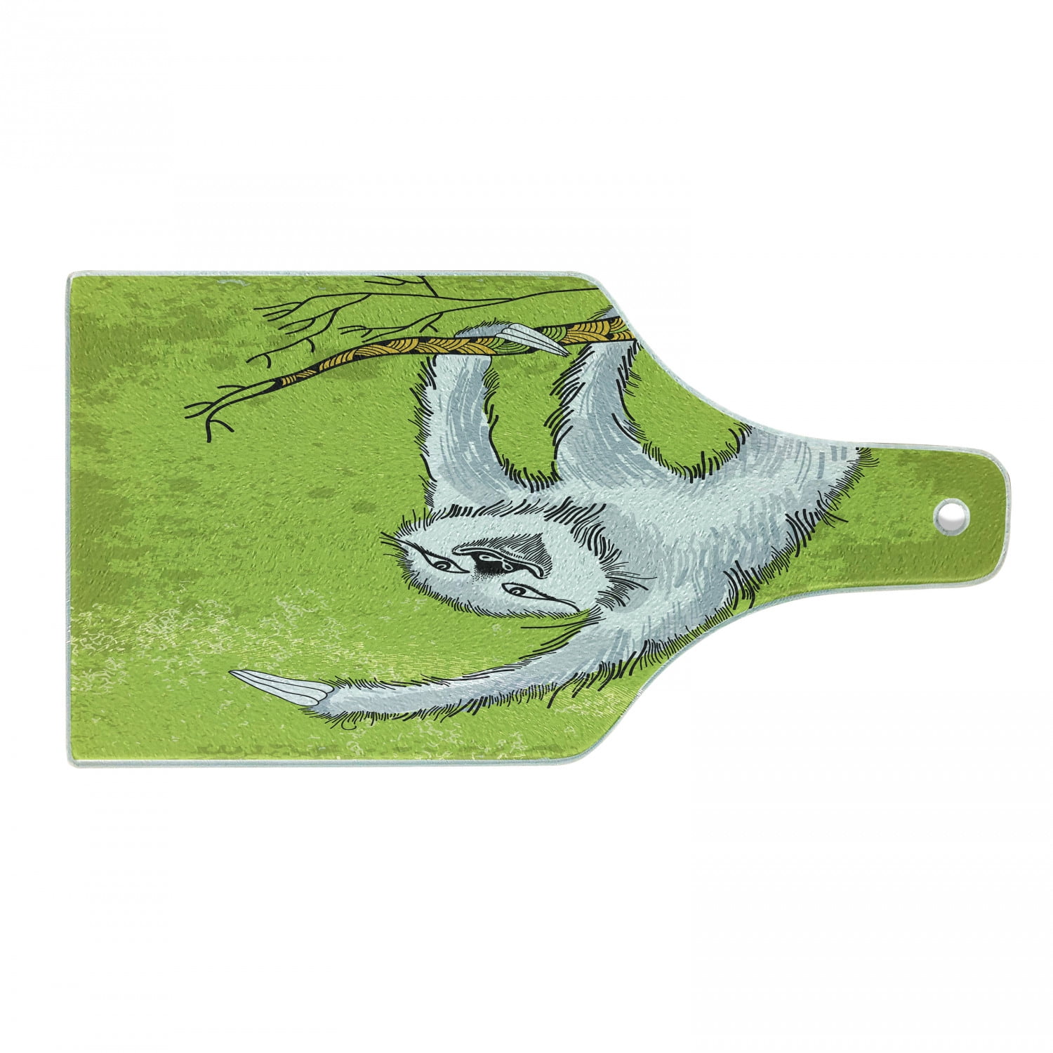 Sloth Cutting Board, Smiling Sloth Clutches Hanging on a Branch Habitat ...