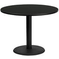BizChair 42'' Round Black Laminate Table Top with 24'' Round Table ...