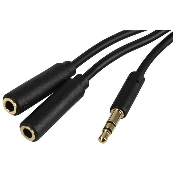PRO SIGNAL - Slim 3.5mm Stereo Plug to 2x 3.5mm Stereo Socket Splitter ...