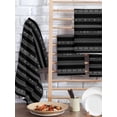 Black White Geometric Hand Towels Set,Waffle Weave Kitchen Towels 4PCS ...