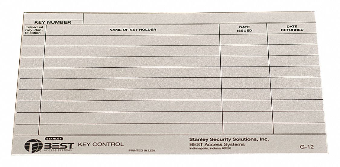 Best Key Authorization Card,Paper,For Keys G12 - Walmart.com
