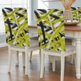 Abstract Yellow Waves Chair Back Covers Set of 4 Modern Minimalist ...