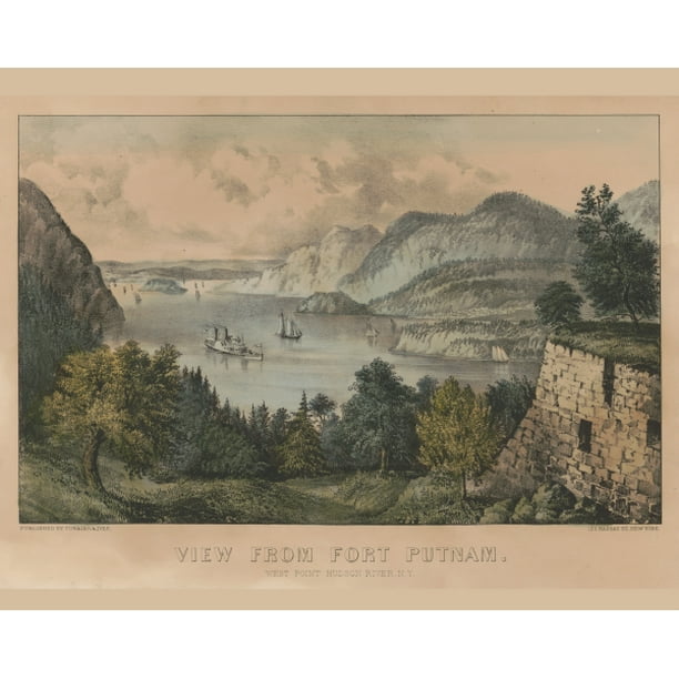 Print: View From Fort Putnam: West Point Hudson River, New York, circa 1856 - Walmart.com