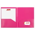 JAM Paper Heavy Duty Plastic Two Pocket Presentation Folders, Fuchsia ...