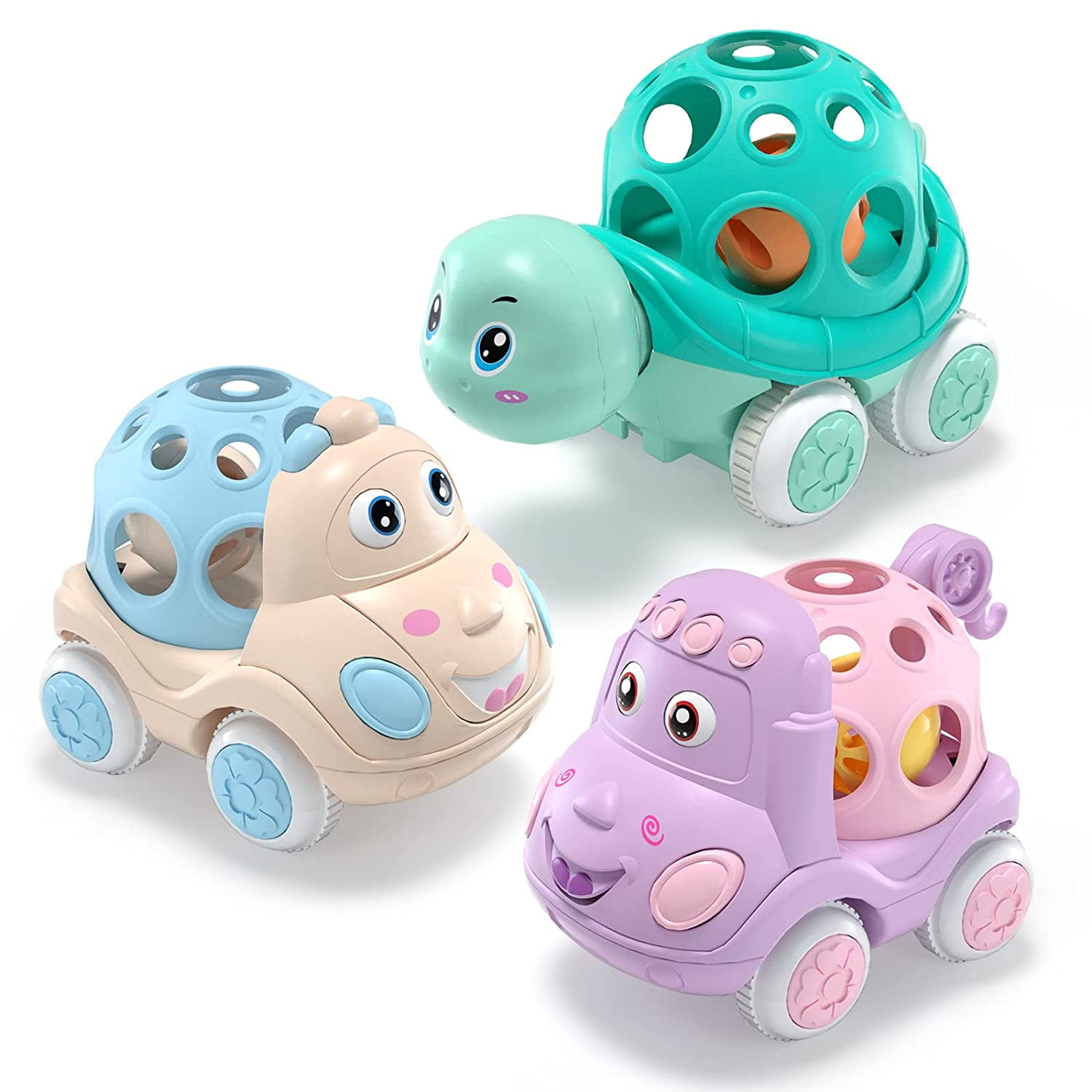 Baby Car Toys for 6 to 12 Months, Toddler Rattle & Roll Toy Vehicles ...