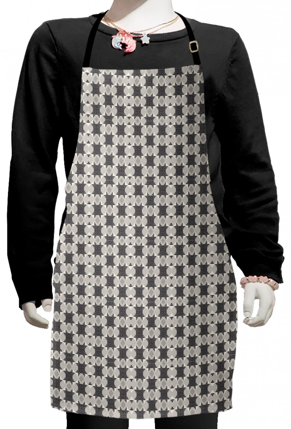 Geometric Kids Apron, Repeating Pattern with Modernistic Plaid Squares ...