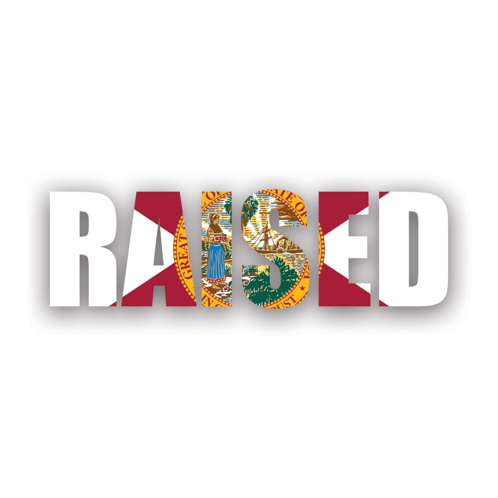 Florida Raised State Flag Sticker Decal - Self Adhesive Vinyl ...