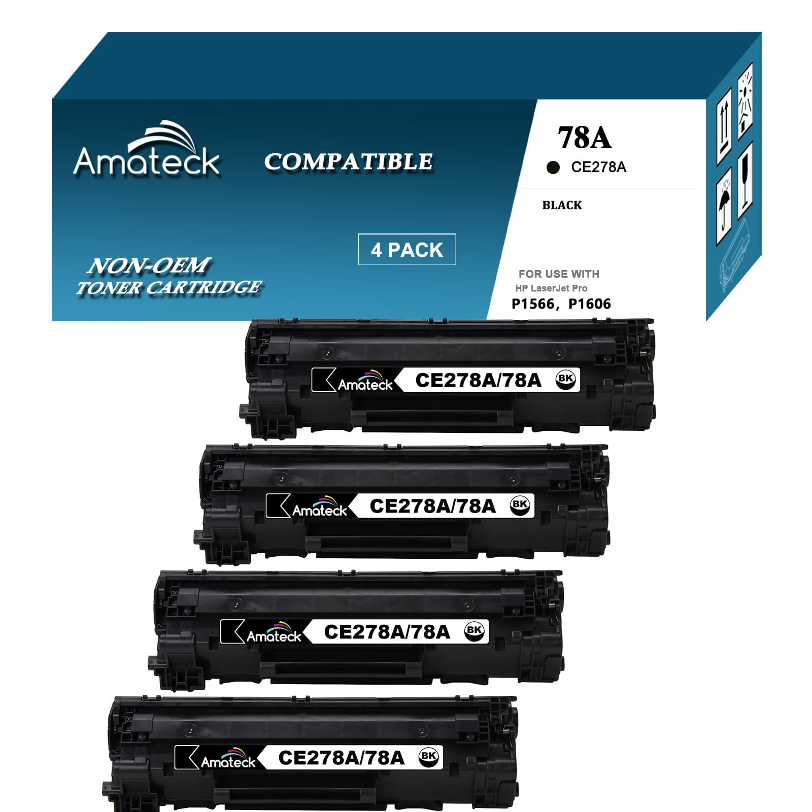 Amateck Compatible Toner Cartridge Replacement for HP CE278A (78A) 4 ...