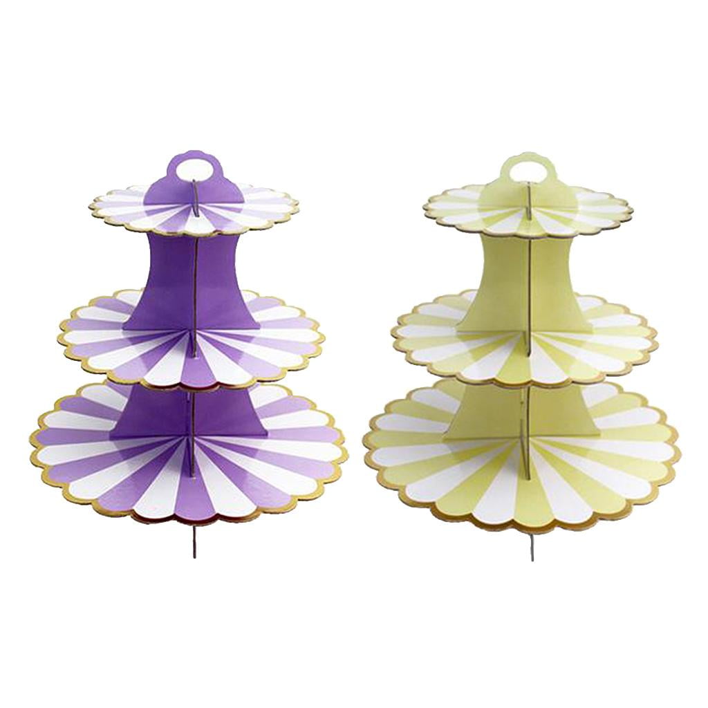 Cupcake Stand Cake Display Plate Birthday Serving Platter Yellow ...