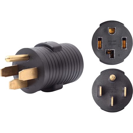 NEMA 14-50P to 14-30R Compact 120V/240V 50 Amp 4 Prong Male Plug to 30 ...