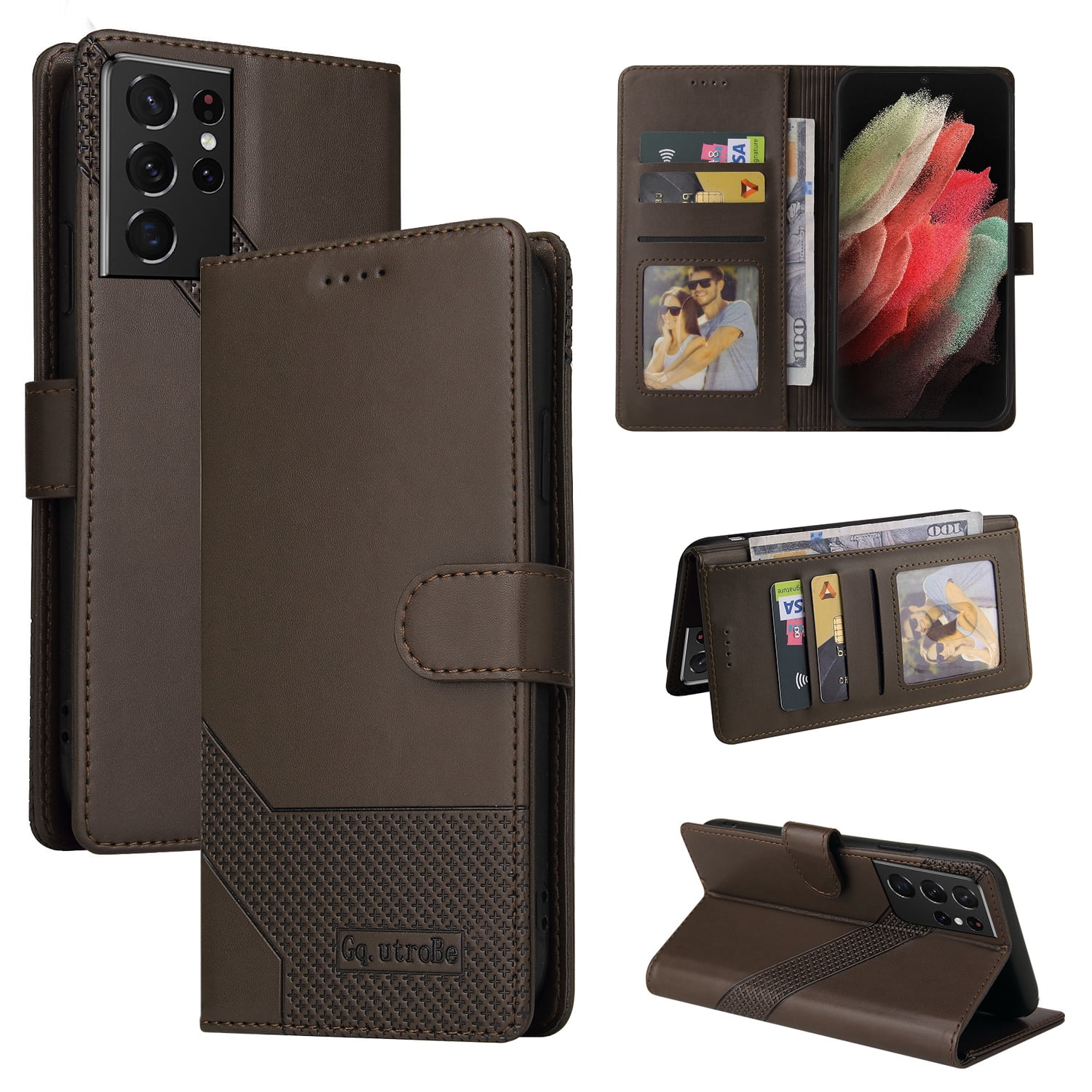 Wallet Case Compatible with Samsung Galaxy S21 Ultra, Luxury ID Cash ...