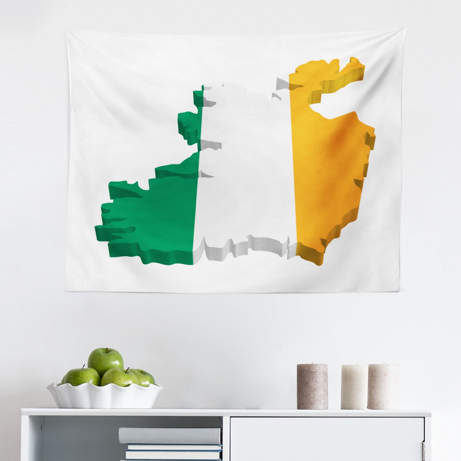 Ireland Map Tapestry, Modern National Flag Colors on Mapping ...