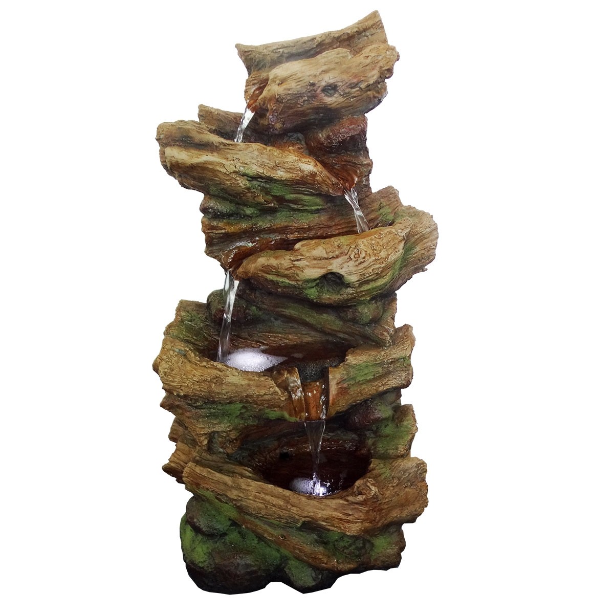 Alpine Corporation 24-Inch Indoor and Outdoor 4-Tier Tree Trunk Log ...