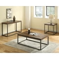 Lorenza Rustic Square Side End Table in Distressed Brown Wood - Walmart.com