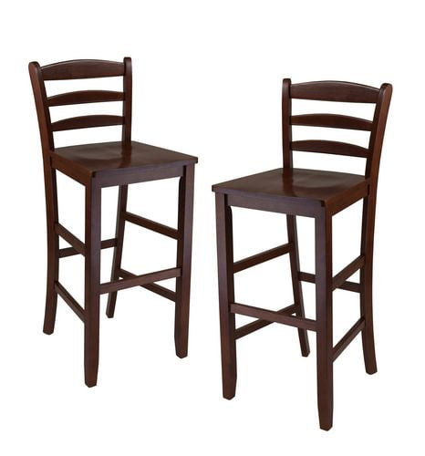 Benjamin Ladder-back Bar Stools, 2-Pc Set, Walnut - Walmart.ca