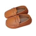 Brown Children Girls Four Season Casual Flat Leather Loafers British ...