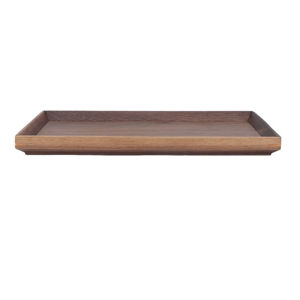 Walnut Wooden Tray, Walnut Serving Tray Retro Black Rectangle Chinese ...
