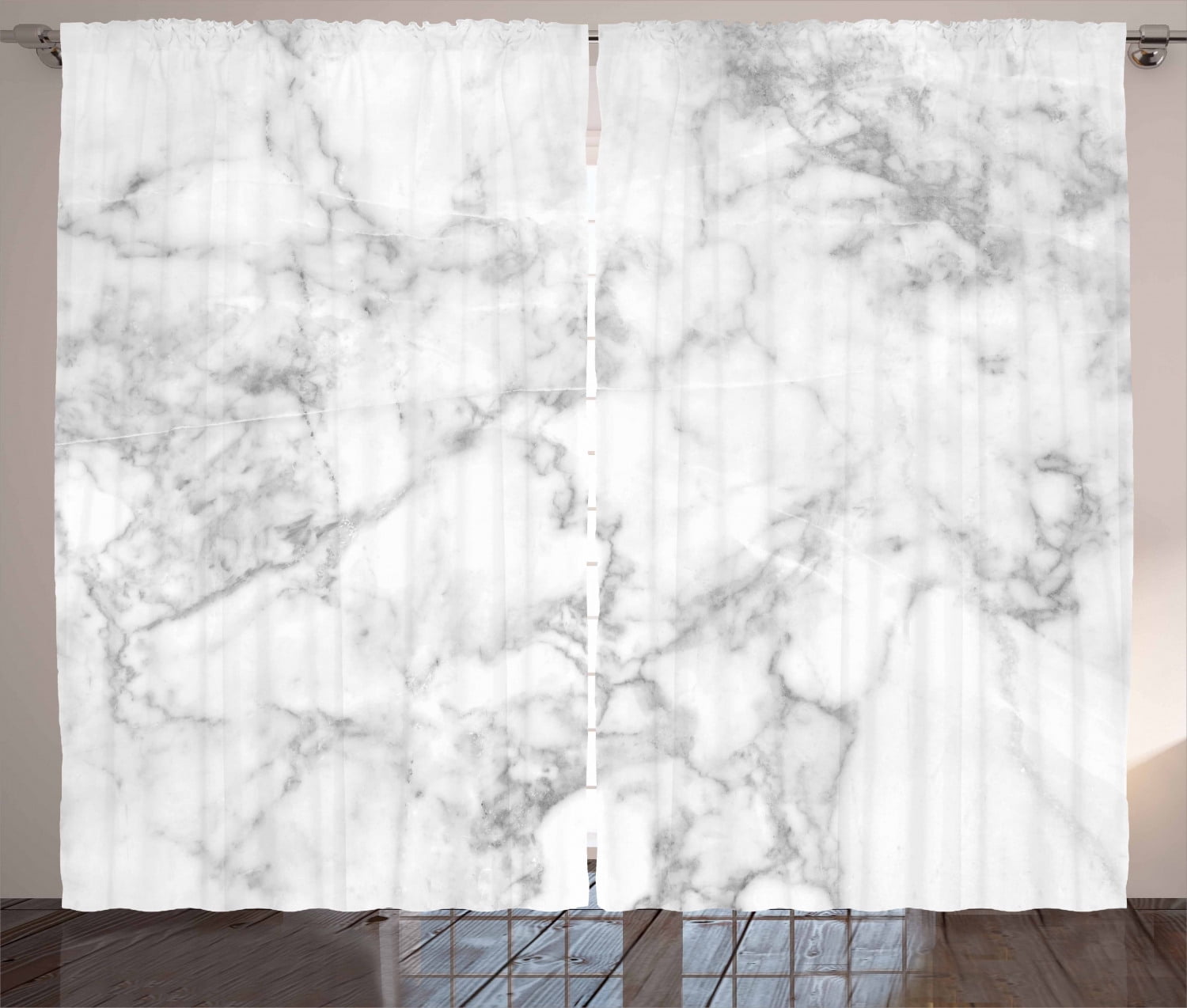 Marble Curtains 2 Panels Set, Nature Granite Pattern with Cloudy ...