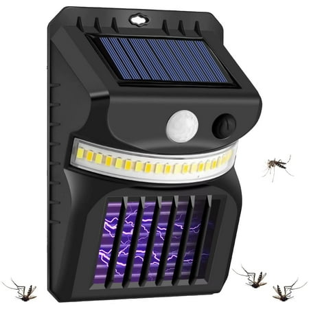 Mosquito Killer, 10W Garden Waterproof Fly Trap LEDs Solar Powered Bug ...
