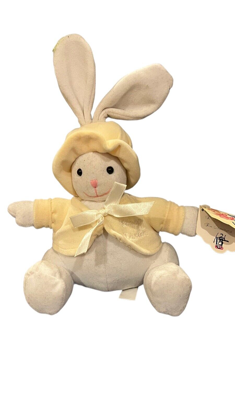 PJ Toys 10” Bunny Rabbit Lime Yellow Bunny Rabbit Stuffed Animal Rattle ...