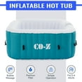 5' Square Inflatable Hot Tub Portable 2-4 Person Pool for Patio ...