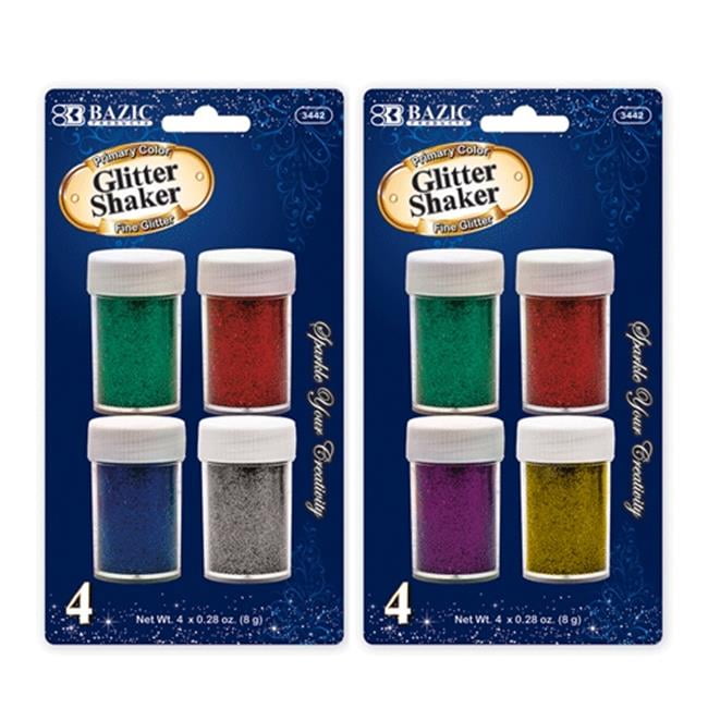 Bazic Products 3442-144 BAZIC 8g - 0.28 Oz. 4 Primary Color Glitter ...