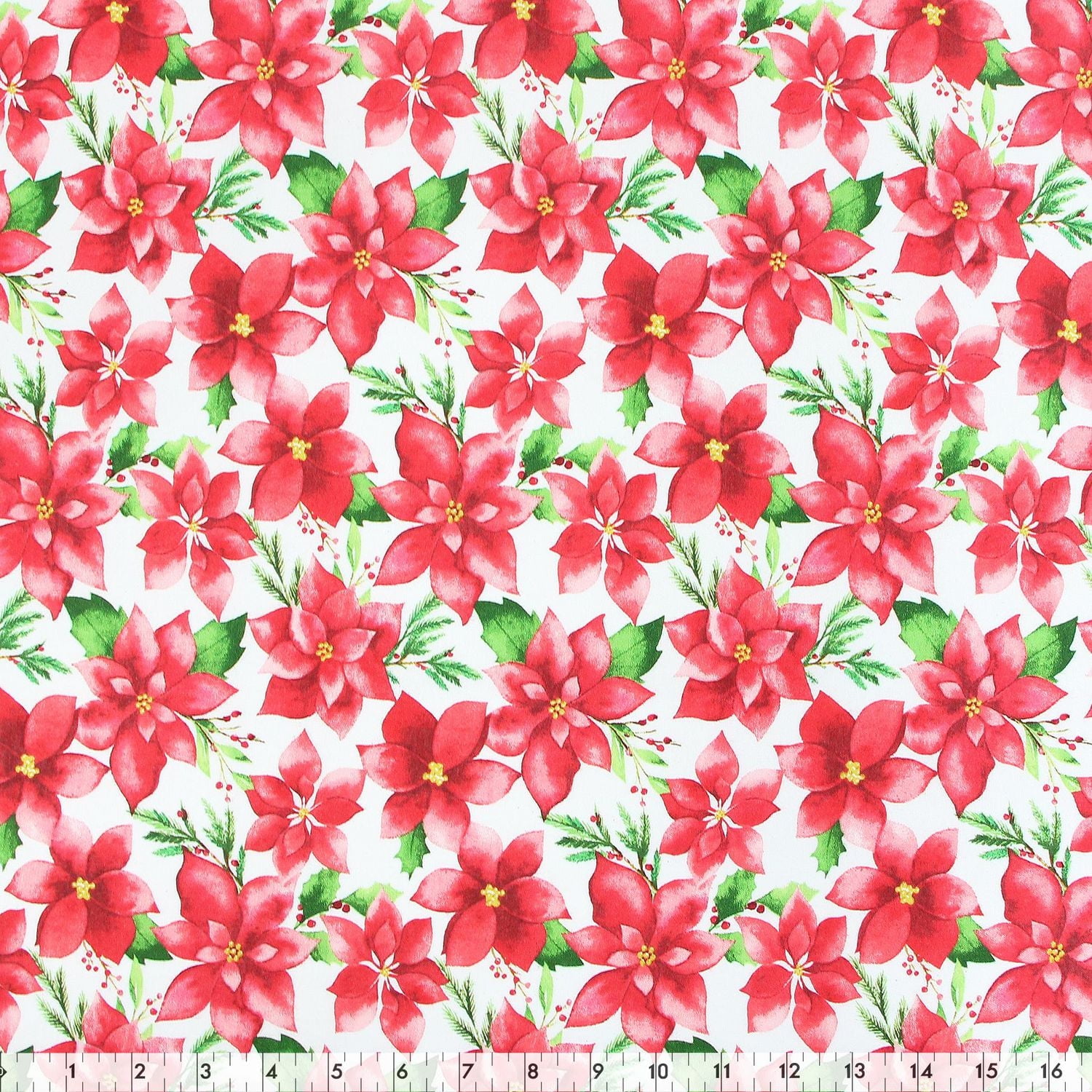 Click here for Fabric Creations Red Poinsetia Cotton Fabric By Th... prices