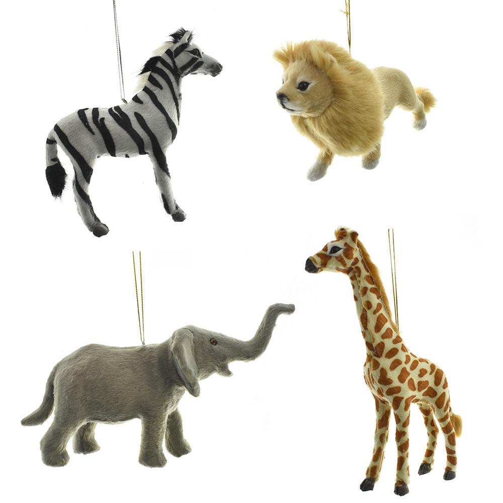 Furry Jungle Animal Ornaments, 4-Piece - Walmart.com
