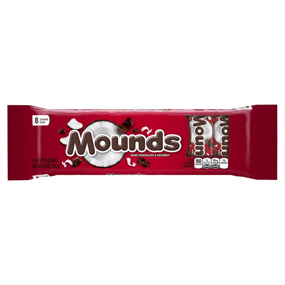 Mounds Snack Size Candy Bars, 4.8 Oz., 8 Count - Walmart.com - Walmart.com