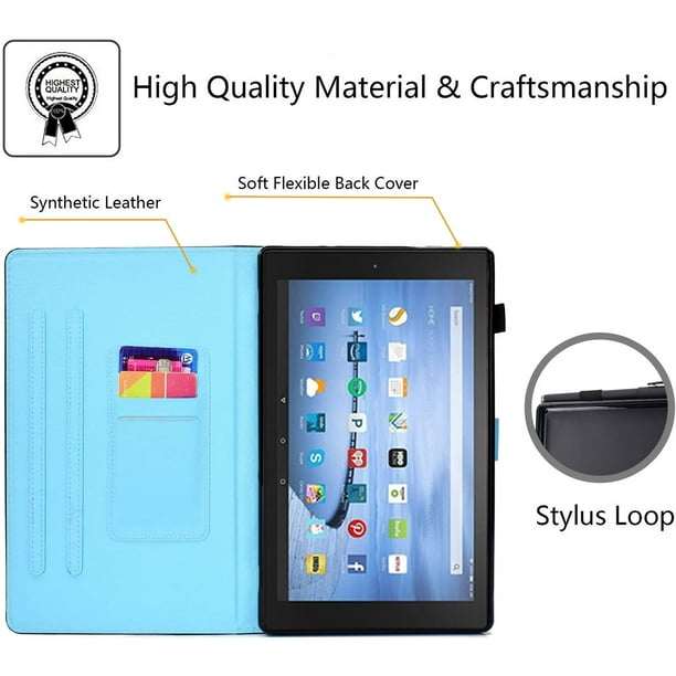 Casii All-New Fire HD 10 Tablet Case(5th/7th Generation),Premium PU ...
