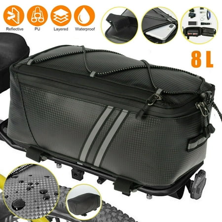 Bike Trunk Bag Bicycle Rack Rear Carrier Bag 8L Bicycle Commuter Bag ...