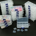 25-Pack Small Plastic Storage Box Case Container with 8 Grid Dividers 2 ...