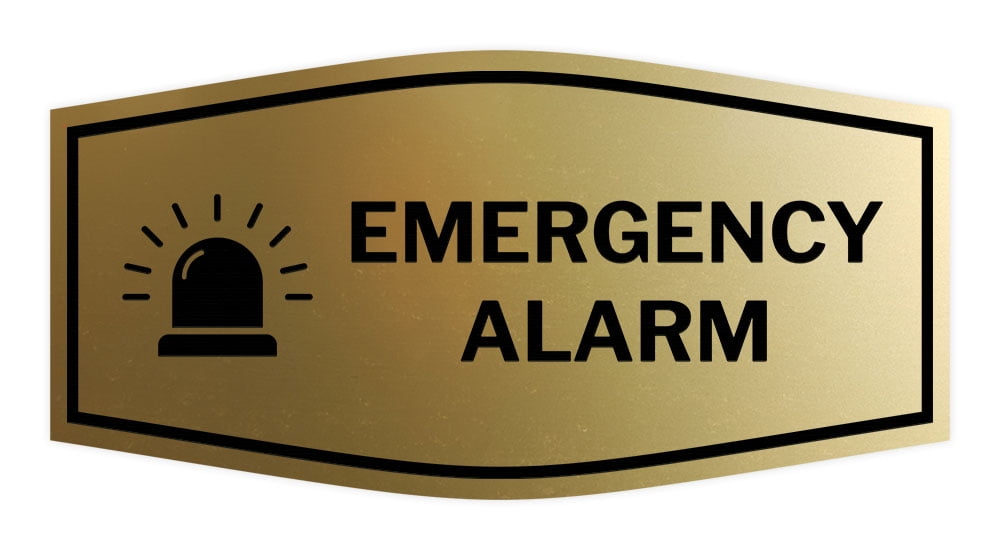 Signs ByLITA Fancy Emergency Alarm Sign (Brushed Gold) - Large ...