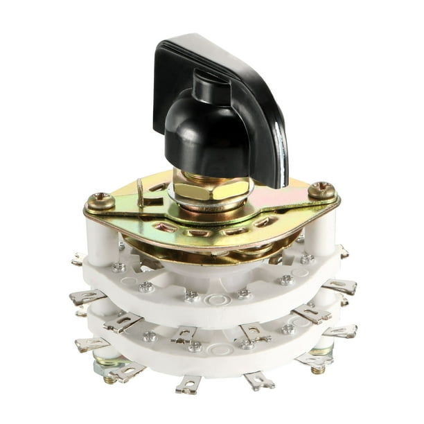 6P3T 6 Pole 3 Position 2 Deck Band Channel Rotary Switch Selector w ...