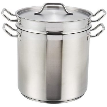 Winco SSDB-12 12 Qt. Master Cook Double Boiler W/ Cover, Stainless ...